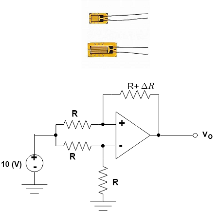 A strain gauge is a resistor made from a meandering metal line and ...