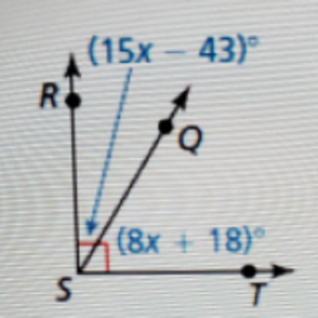 Find \mathrm{m} \angle RSQ \text{ and } \mathrm{m} \angle TSQ ...