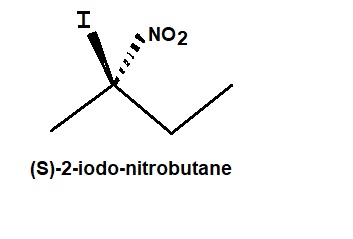 Draw the enantiomer of (S)-2-iodo-nitrobutane shown below. It may help ...