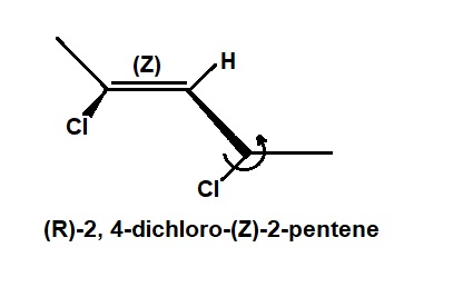 Draw (R)-2, 4-dichloro-(Z)-2-pentene. Be sure to clearly depict the ...