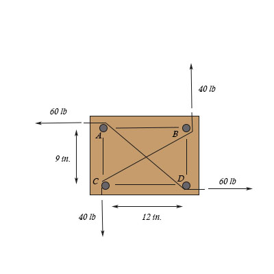 Four 1 \frac {1}{2} in. diameter pegs are attached to a board as shown ...