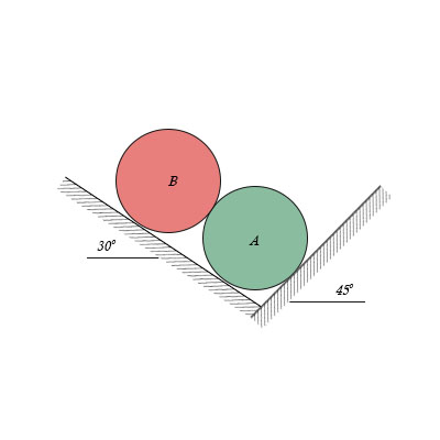 Two cylinders are stacked in a trough as shown. Each cylinder weighs ...