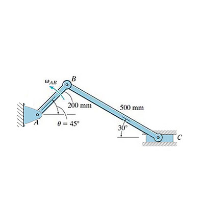 Bar AB has an angular velocity \omega_{AB} = 8 rad/s. Determine the ...
