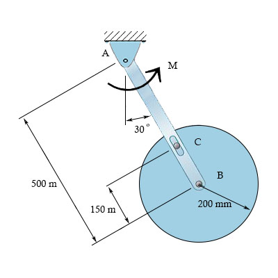 A 9 kg uniform disk is attached to the 5 kg slender rod AB by means of ...