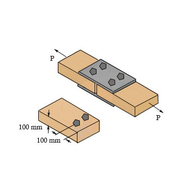 The average shear stress in each of the 6-mm diameter bolts and along ...