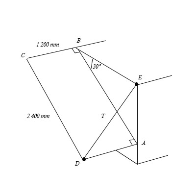 The uniform rectangular panel ABCD has a mass of 40 kg and is hinged at ...