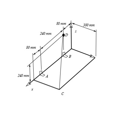 A rectangular plate is supported by brackets at A and B and by wire CD ...