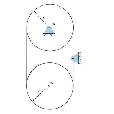 Two uniform cylinders, each of weight W = 14 lb and radius r = 5 in ...