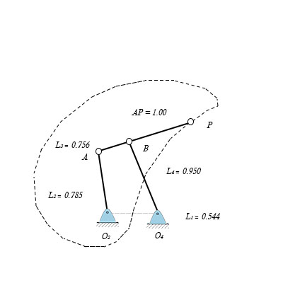 Member AB has the angular velocity \omega_{AB} = 2.5 rad/s and angular ...