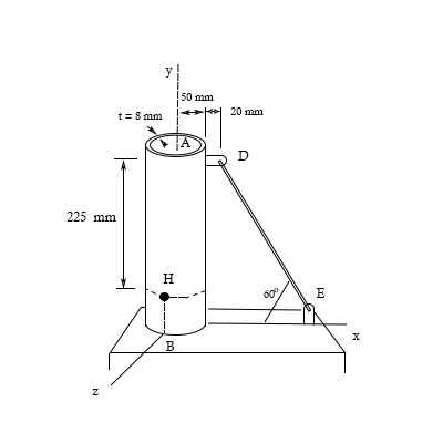 The steel pipe is fixed at the bottom and has an outside diameter of ...
