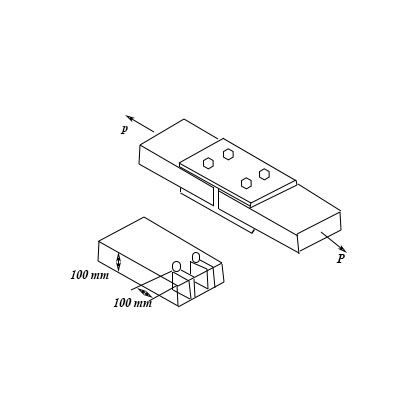 The average shear stress in each of the 6 mm diameter bolts and along ...