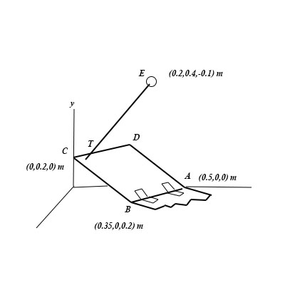 The rope CE exerts a 500 N force on the hinged door. Determine the ...
