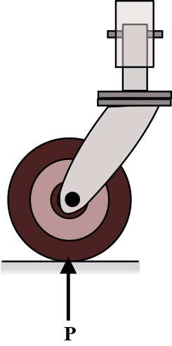 The supporting wheel on a scaffold is held in place on the leg using a ...