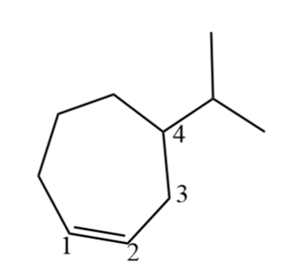 Write the name of the given cycloalkene. | Homework.Study.com