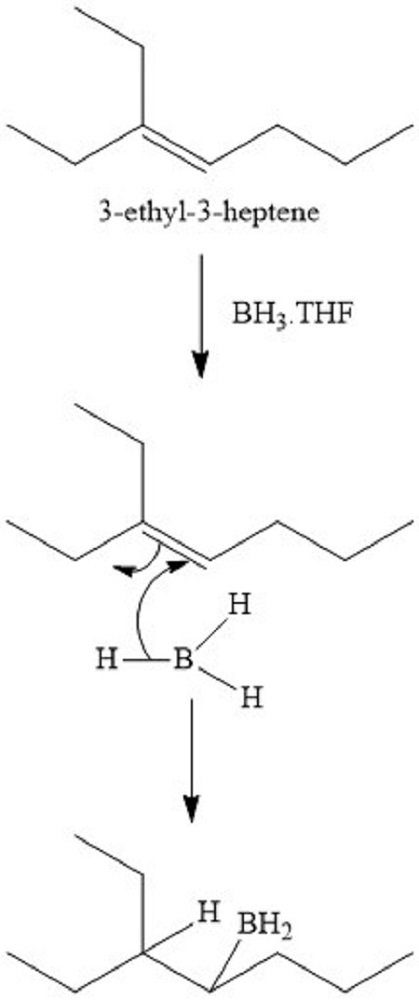 What will be the product when 3-ethyl-3-heptene with BH_3 THF ...