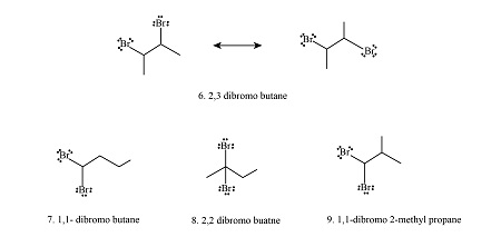 C4H8Br2 has how many constitutional isomers? Please name them all ...