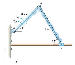 Bar AB has the angular motions shown. Suppose that and a) Determine the ...