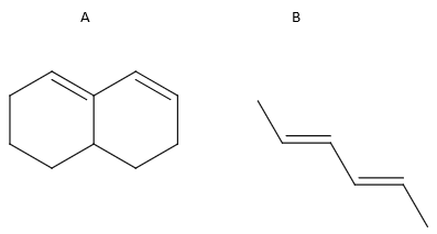 Select all that apply a. Both are in s-trans conformation b. Neither A ...