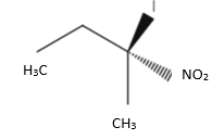 Draw the enantiomer of (S)-2-iodo-2-nitrobutane shown below. It may ...