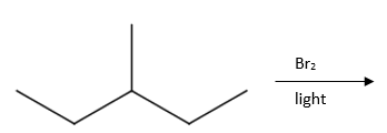 1) Draw the major monobromination product when the following alkane is ...
