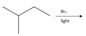 1) Draw the major monobromination product when the following alkane is ...