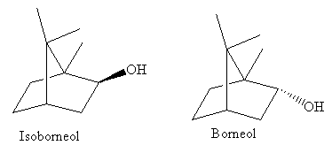 Explain the following. \\ The NMR spectrum of isoborneol shows three ...