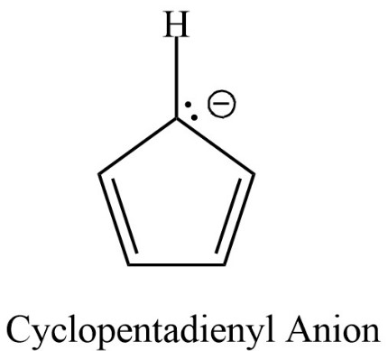 Explain why the cyclopentadienide anion A gives only one signal in its ...