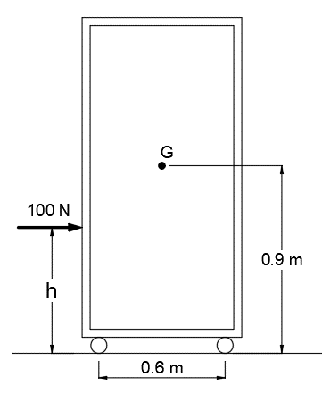 A rolling locker on casters has a mass of 20 kg. The rolling friction ...