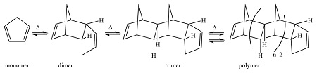 1,3-Cyclopentadiene undergoes thermal polymerization to yield a polymer ...