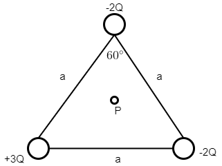 Three-point charges are located at the corners of an equilateral ...