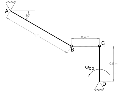 Rod CD is rotating with an angular velocity omegaCD = 4.2 rad/s . a ...
