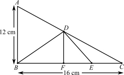 In triangle ABC, angle B is a right angle. D is the midpoint of AC, F ...