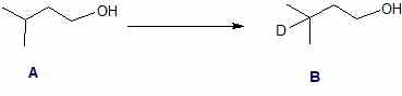 Show how you would convert alcohol A to the monodeuterated alkane B ...