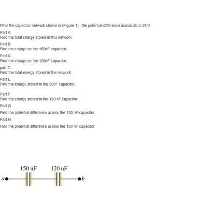 For the capacitor network shown in (Figure 1), the potential difference ...
