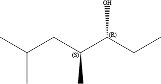 Draw a dash-wedge structure for (3R,4S)-4,6-dimethylheptan-3-ol ...