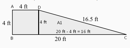 Determine the perimeter and area of the shape shown below. Round your ...