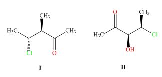 Structures I and II shown below :are Constitutional isomers. Enantiomers. Identical ...