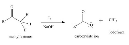 Propose a mechanism showing curved arrows of a methyl ketone and iodine ...
