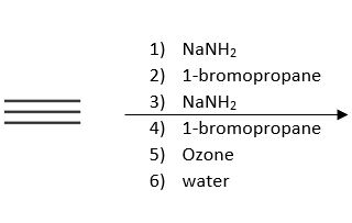 One compound is produced when acetylene is treated with the following ...