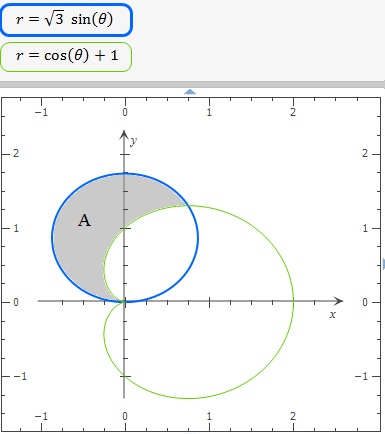 Find the area of the specified region inside the circle r=\sqrt{3} \sin ...