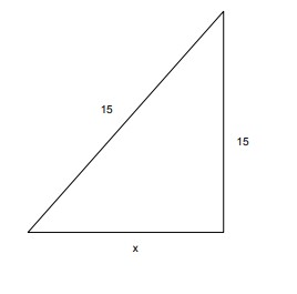 For the following right triangle, find them side length x. Round your ...