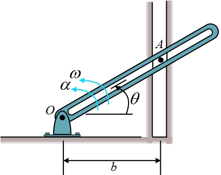 Determine the velocity and acceleration, terms of alpha , omega and ...