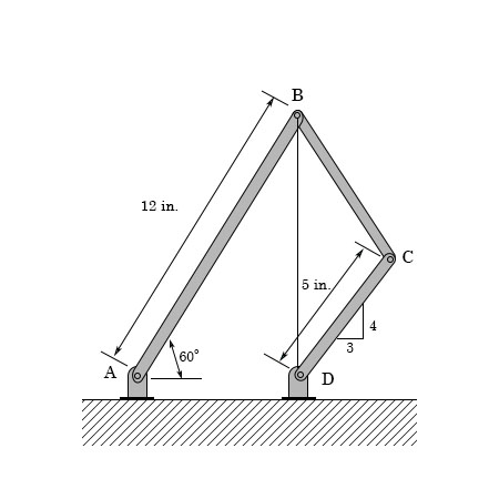 In the three-bar linkage shown in the figure, the control link CD has a ...