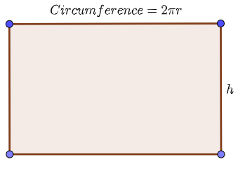Find the area for the lateral surface of a cylinder of height h and ...