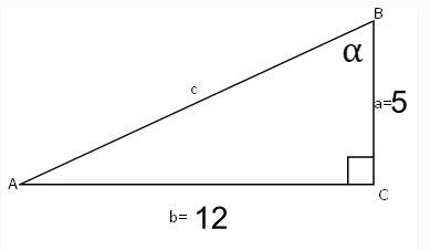 What is sec(alpha) given the triangle below? | Homework.Study.com