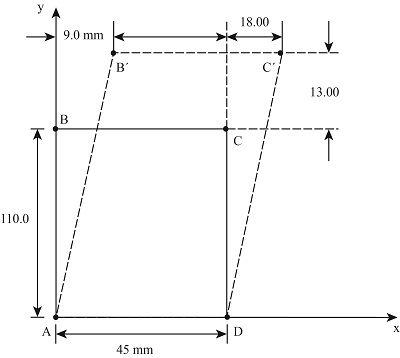 To determine the average normal strain and average shear strain in a ...