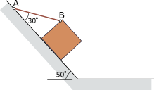 The 80-lb box is held in place on the smooth inclined surface by the ...