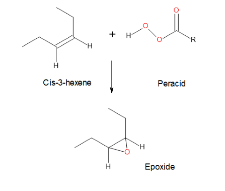What will happen when the reagent RCO_3H reacts with cis-3-hexene to ...