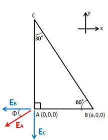 Three particles arranged at the corners of an equilateral triangle ...