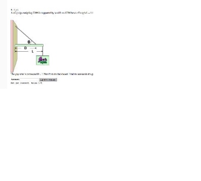 B. Find the horizontal force exerted by the hinge on the beam C. Find ...